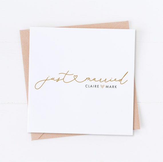 Personalised Just Married Card Wedding Day Card | Etsy