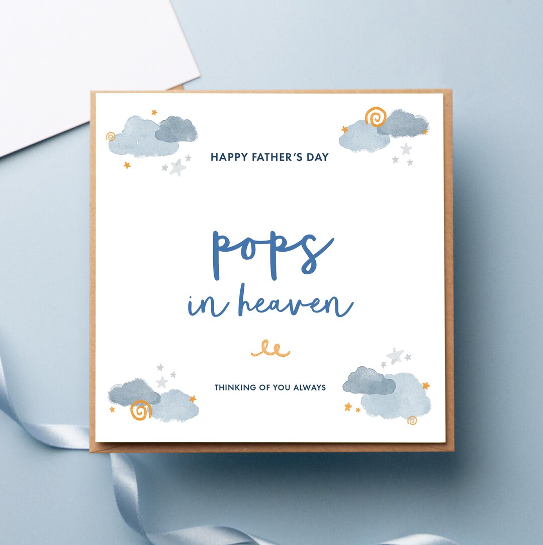 Pops in Heaven Father's Day Card - Heavenly Birthday Wishes - Etsy