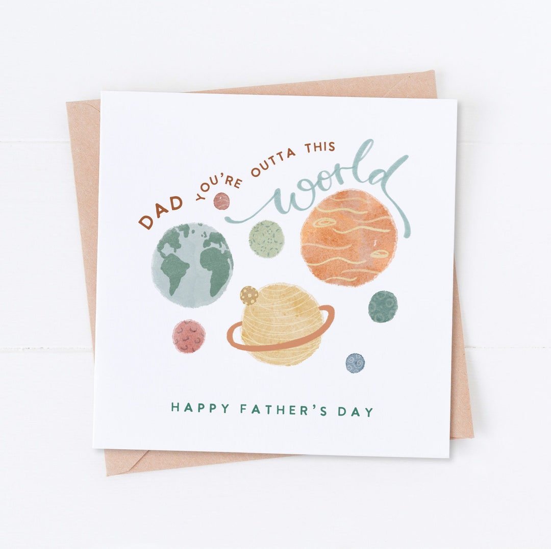 Space Father's Day Card, Outta This World Father's Day Card, Happy ...