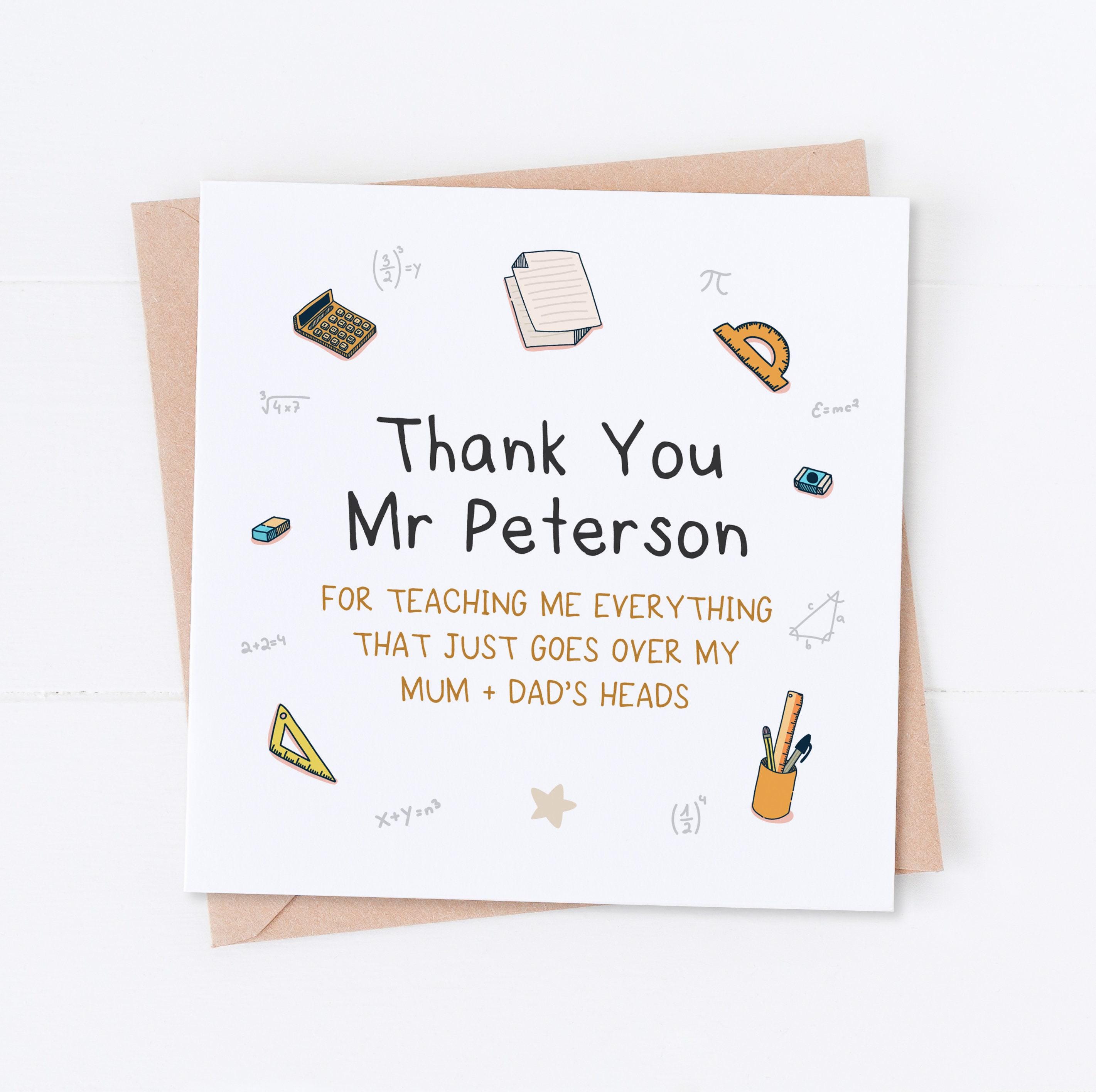 Funny Thank You Teacher Card, Personalised Teacher Card, Best Teacher ...