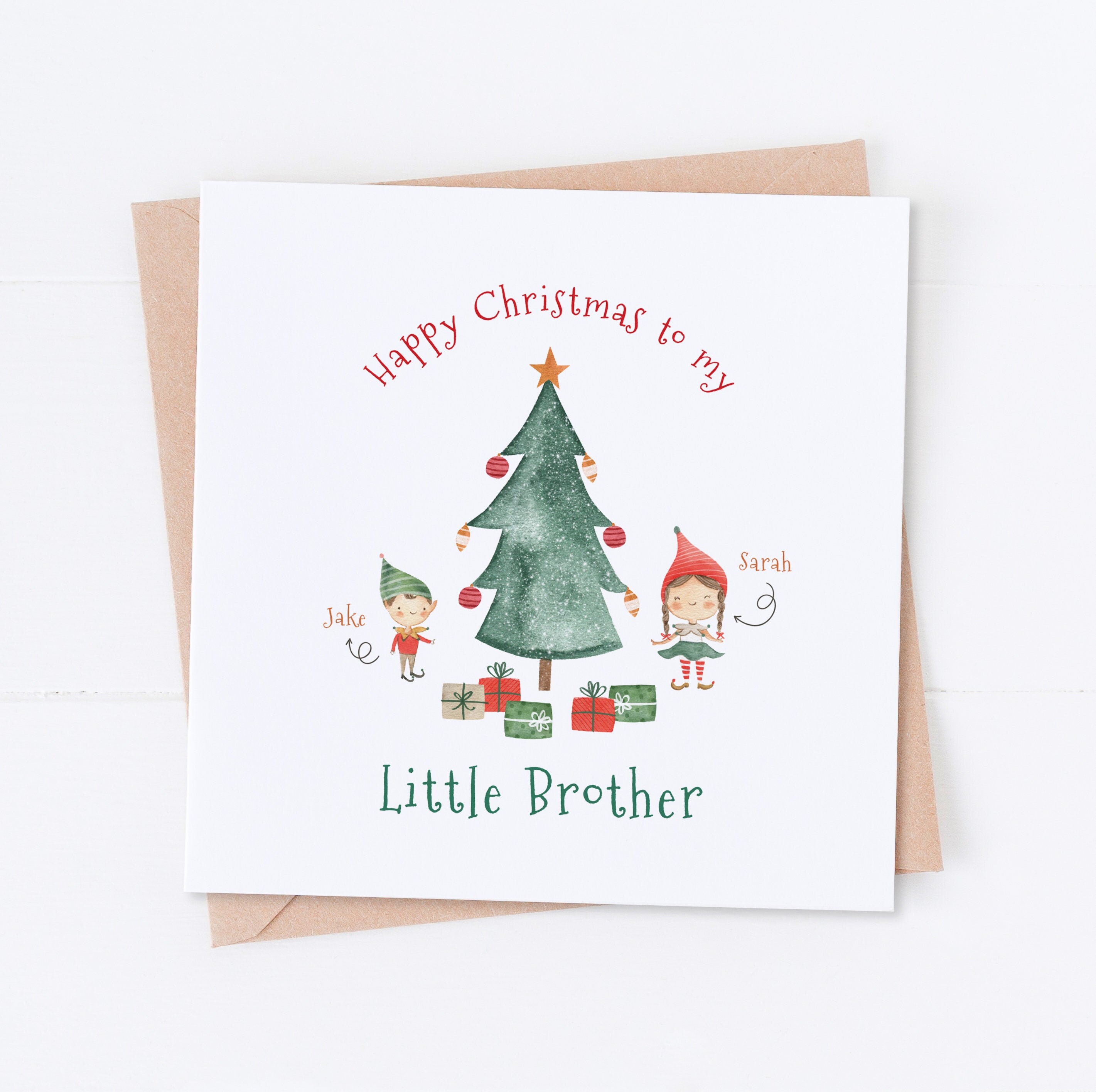 Personalised Little Brother Christmas Card Brother Card to - Etsy UK