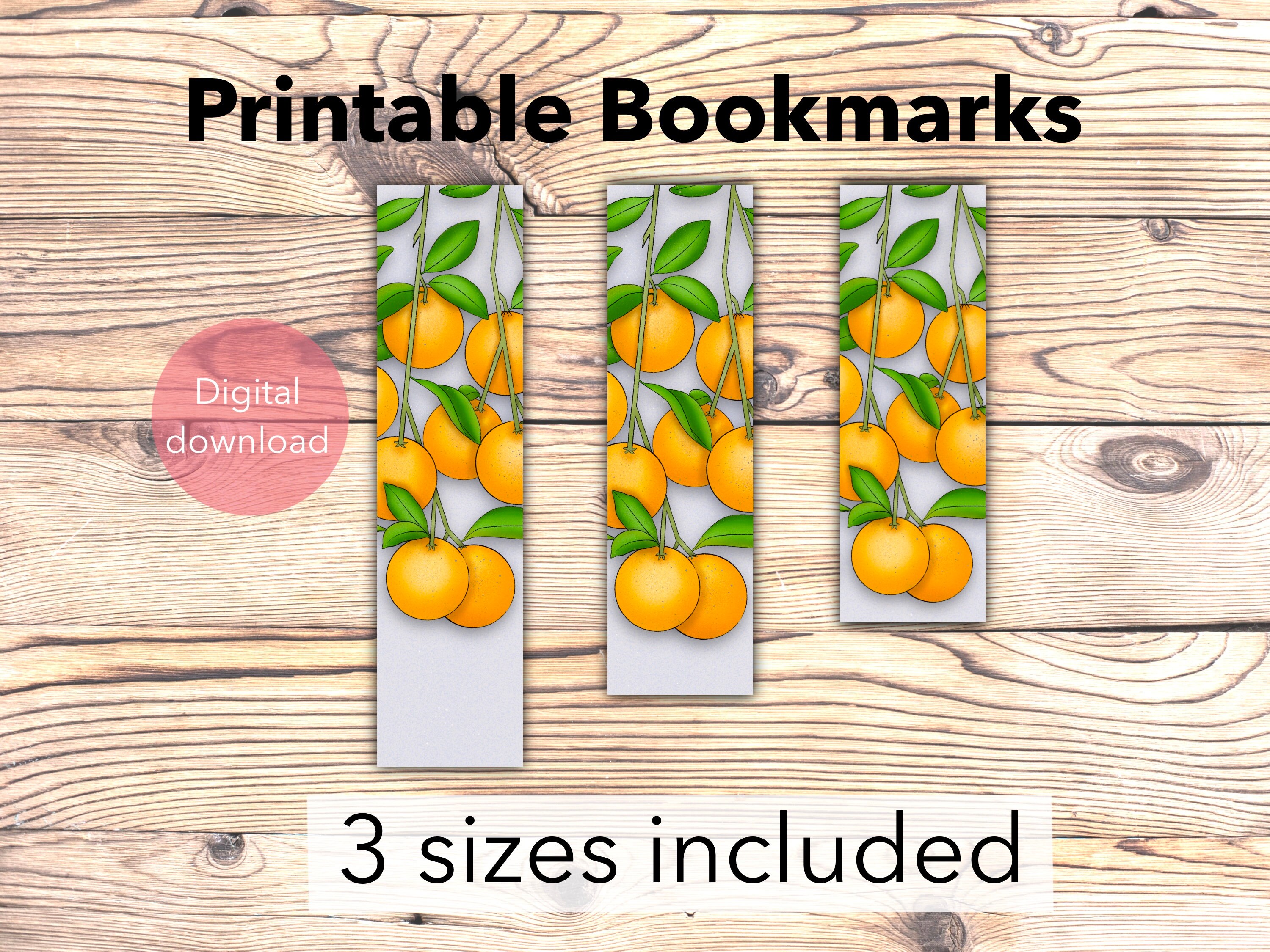 Oranges Print Bookmark Printable Stationery Downloadable | Etsy