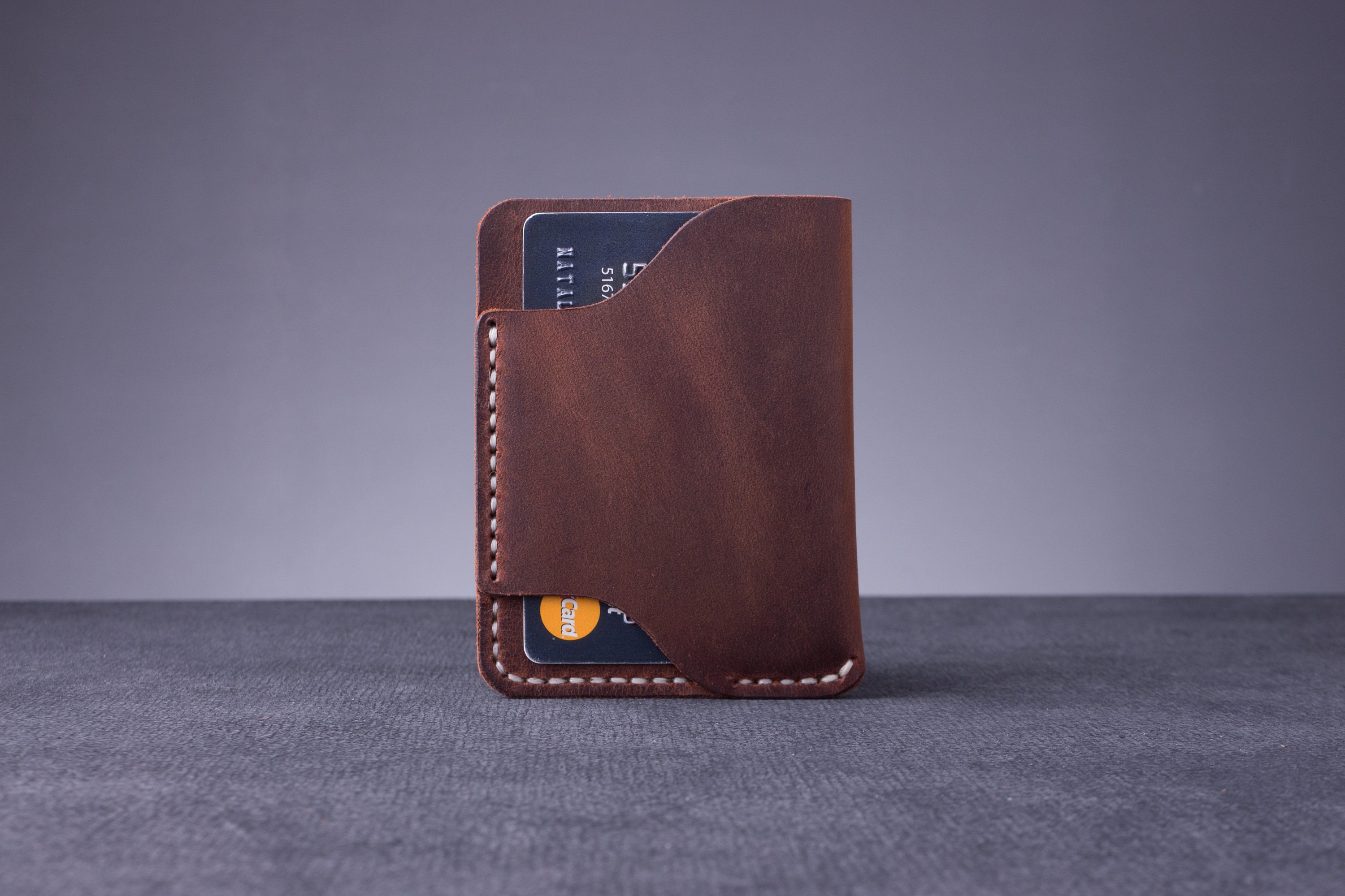 Personalized Card Holder Slim Leather Card Case Handmade - Etsy