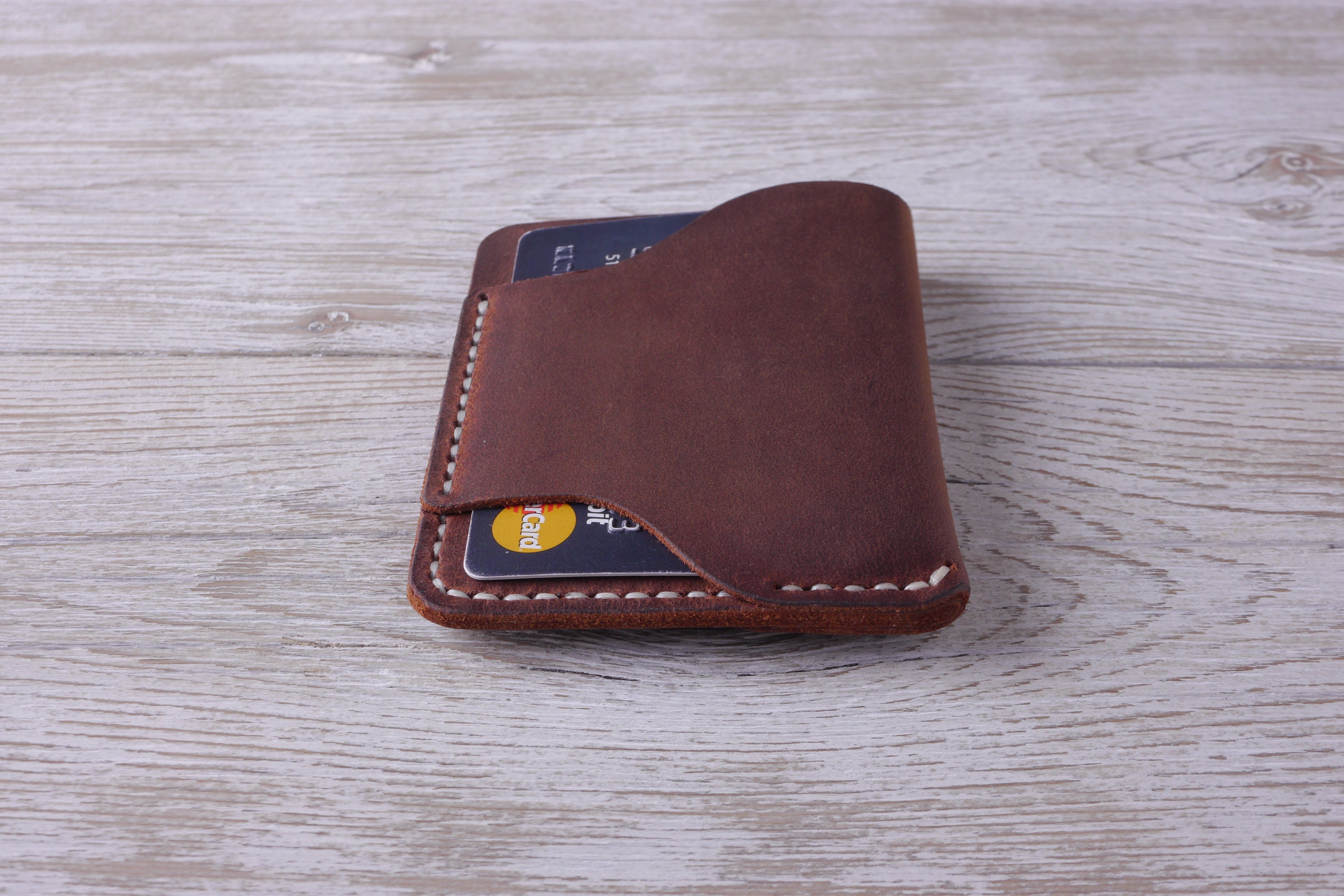 Personalized Card Holder Slim Leather Card Case Handmade - Etsy