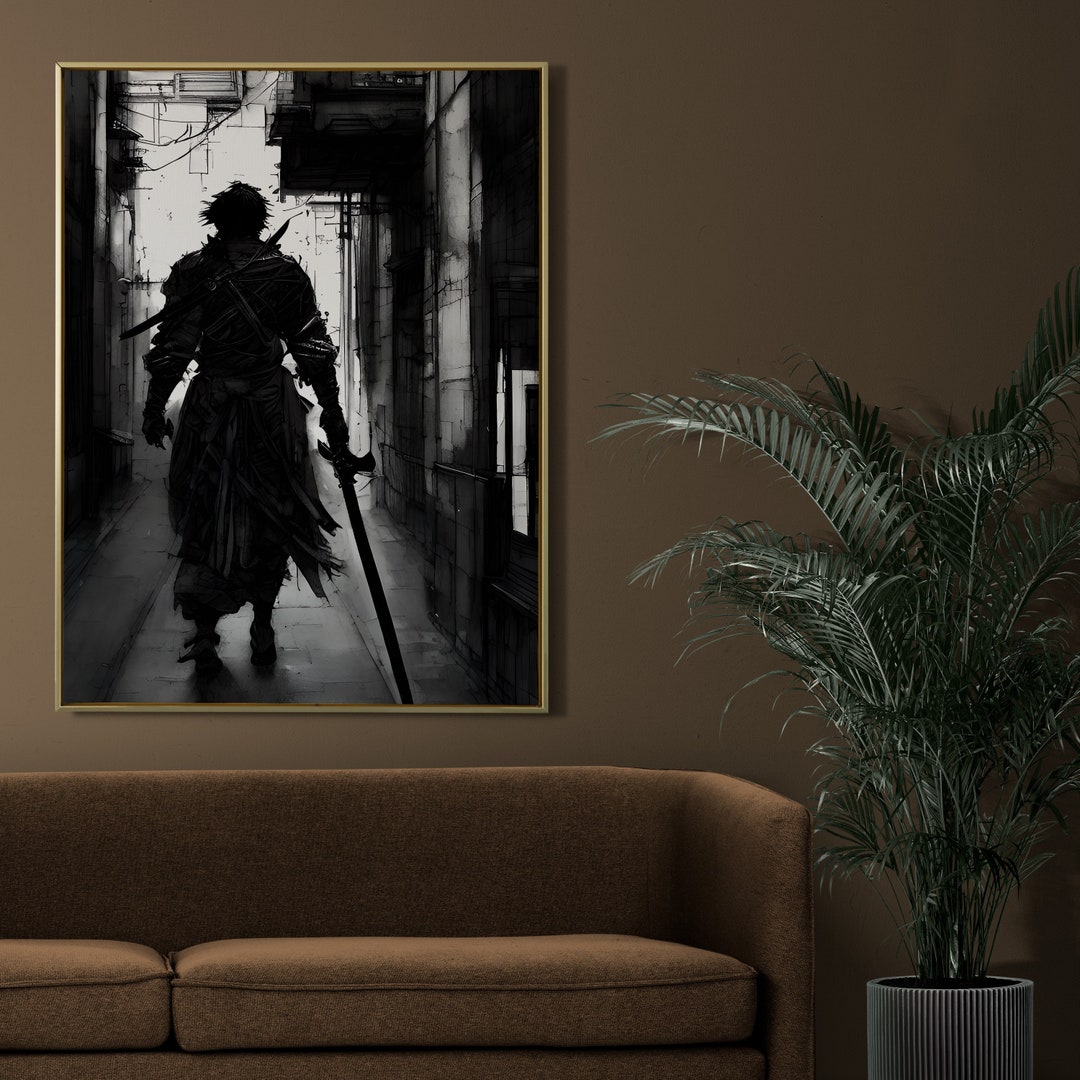 Japanese Samurai Ronin in Black and White Very Edgy Matte - Etsy Australia