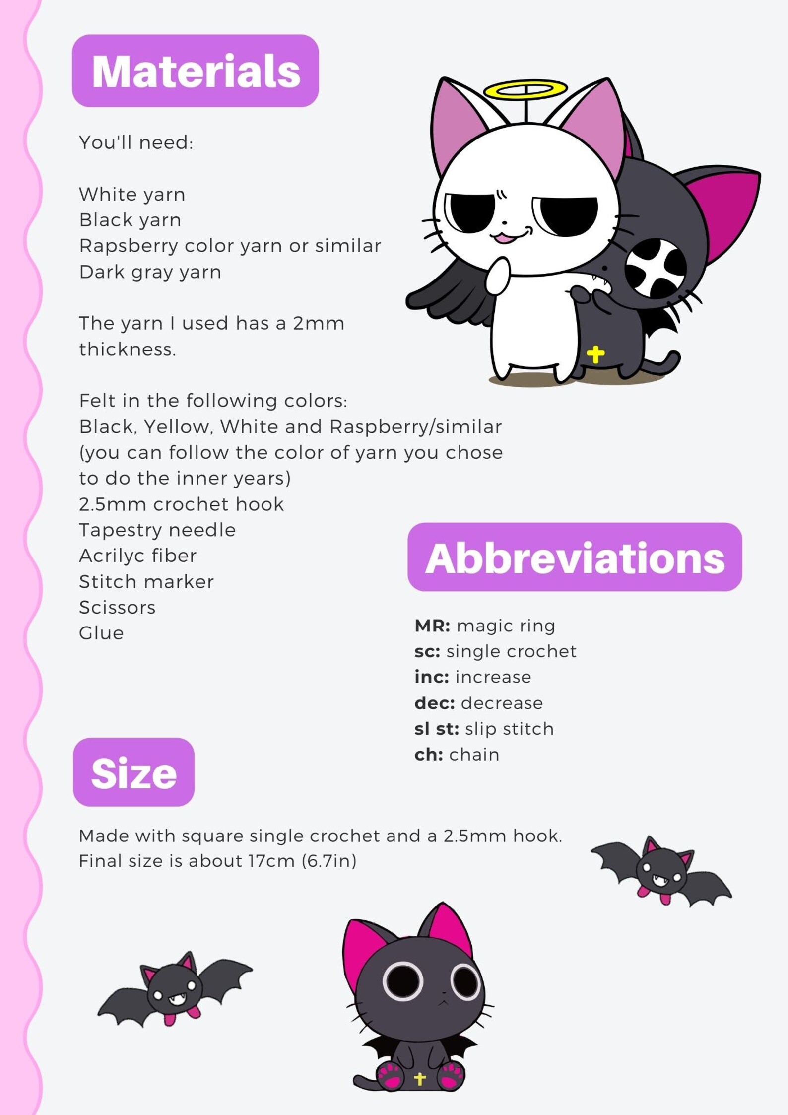 Nyanpire Amigurumi Pattern Vampire Cat Cute Anime Crochet - Etsy