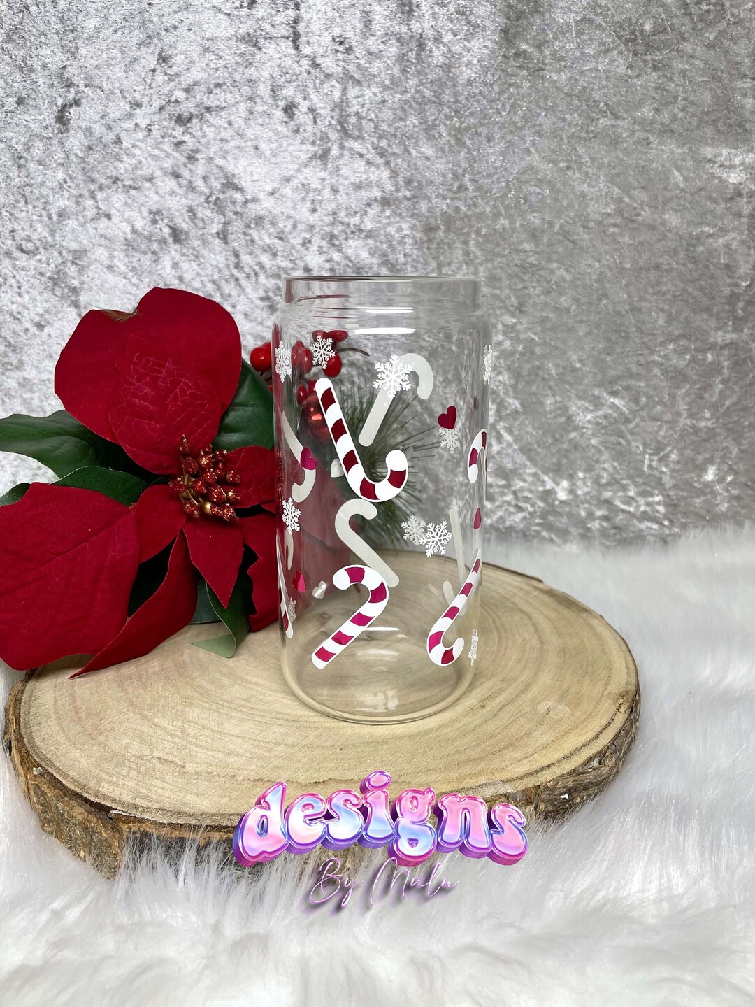 Pink Chrome Christmas Candy Cane Snowflakes Hearts 16 Oz - Etsy