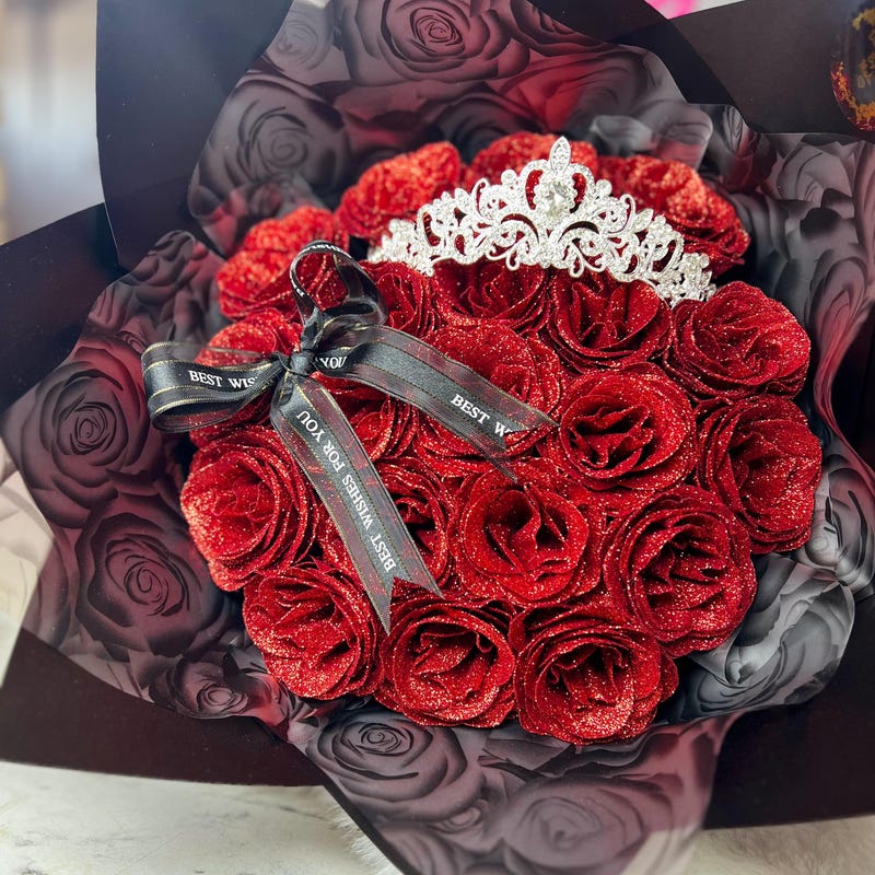 Glitter Roses Bouquet - Etsy