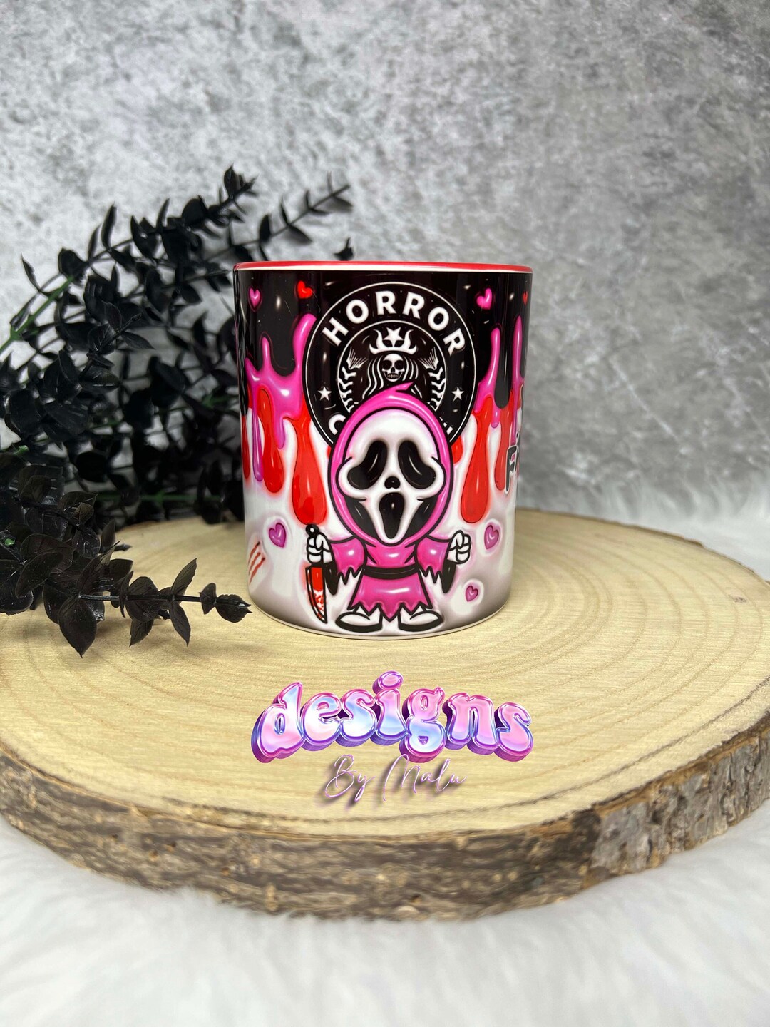 Scream Inspired Ghostface Horror Coffee Red Inner Halloween 11 - Etsy