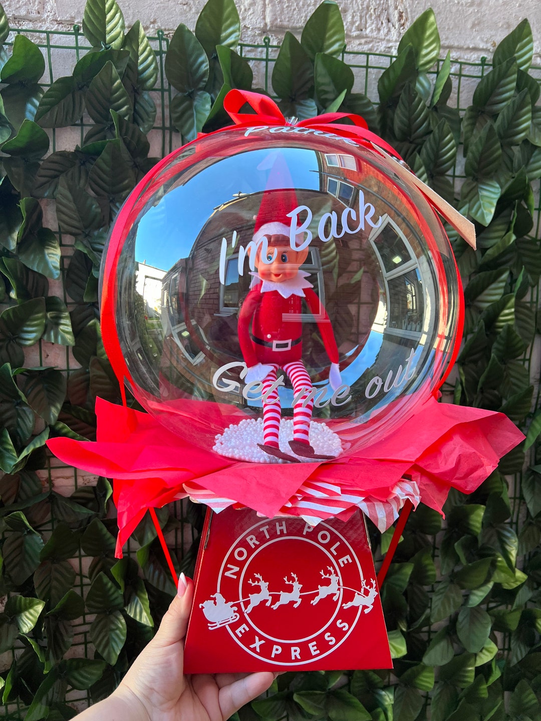 Personalised Elf Arrival Bobo Balloon Box With Free Santa Magic Key ...