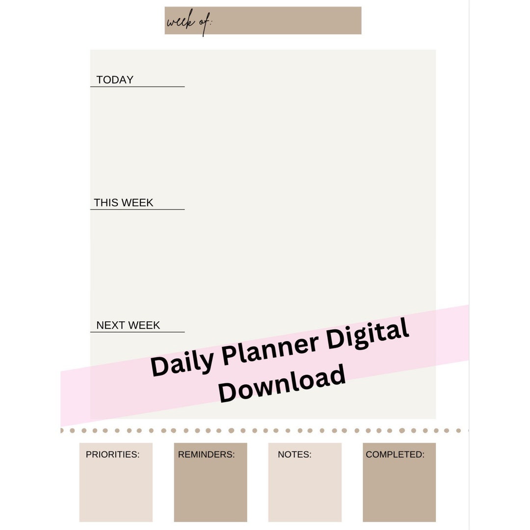 Onenote Weekly Planner Template - Etsy