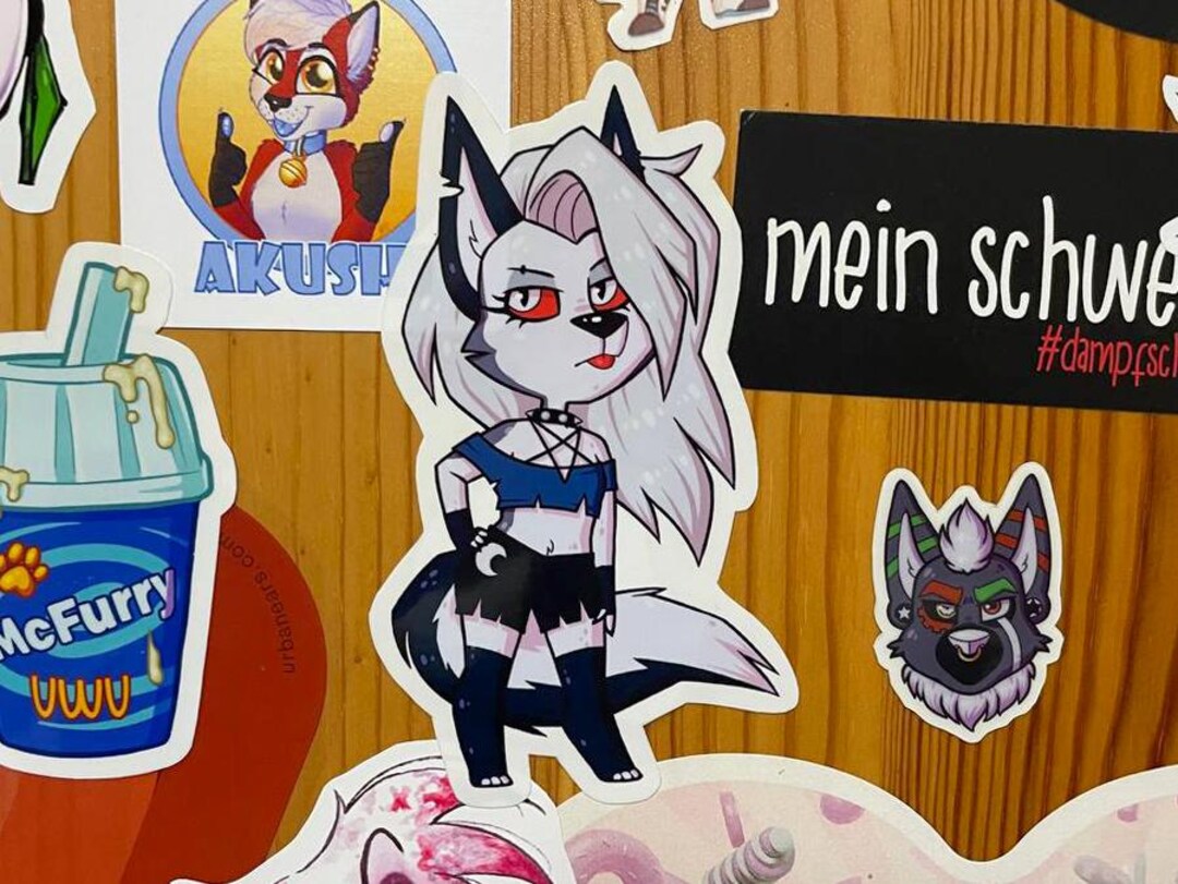 Helluva Boss Loona Sticker 56x100mm Wolf Hound Hellhound Hell Loony ...