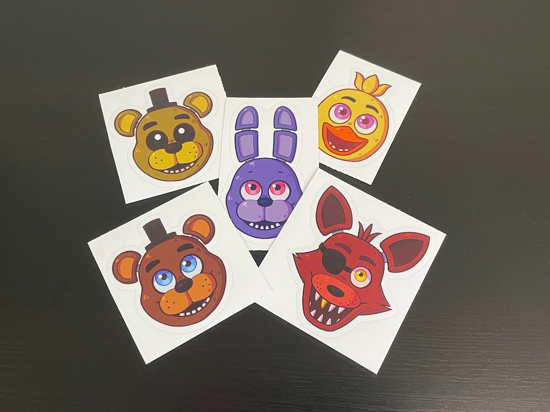 Fnaf 1 Stickers | 55-70mm | Freddy Fazbear, Bonnie the Bunny, Chica the ...