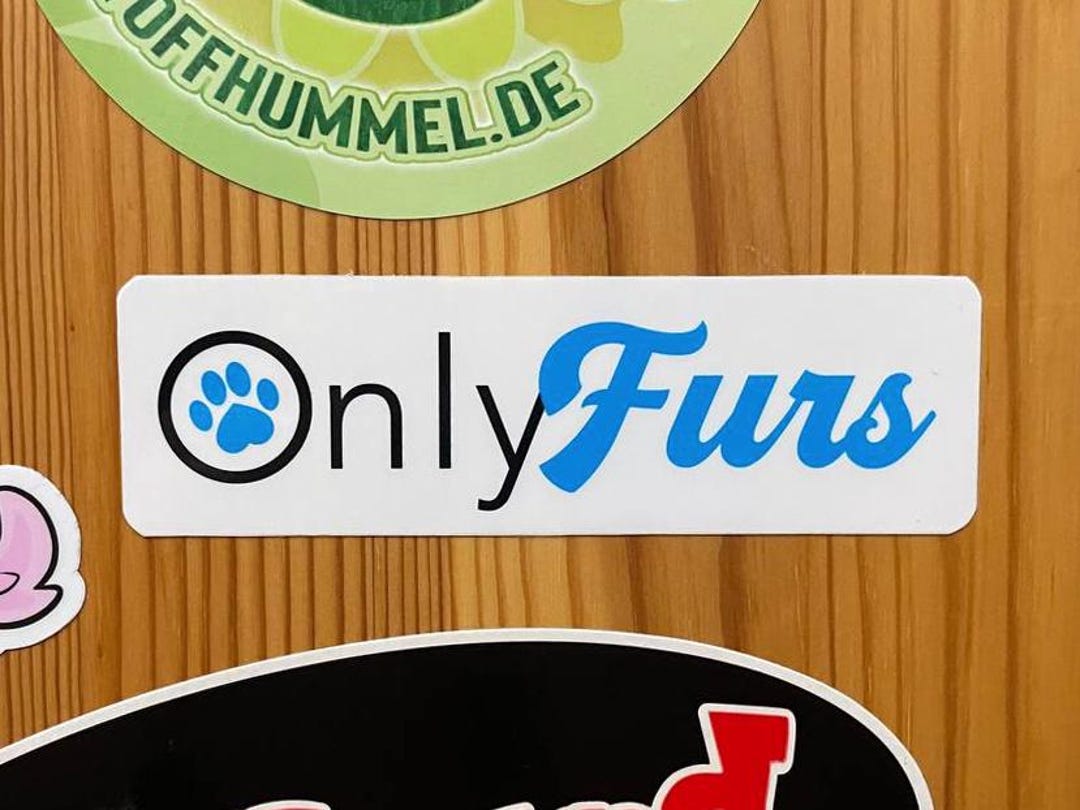 Onlyfurs Sticker | Ca. 100x30mm | Parody Sticker Design | Furry NFSW ...