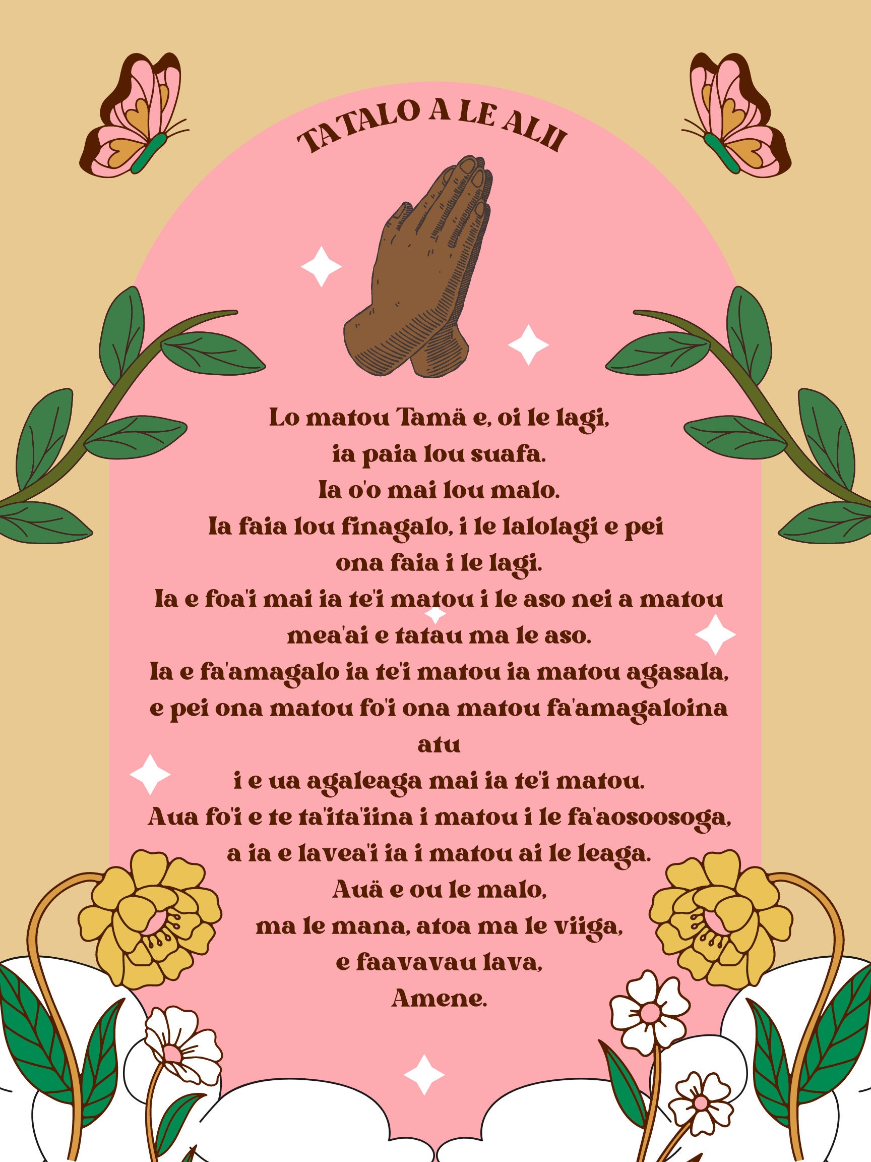 Samoan Prayer: the Lord's Prayer - Etsy