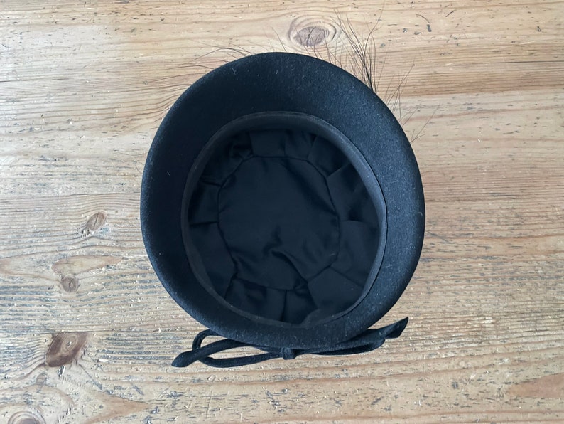 Vintage 1950s Black Fur Felt Cap - Etsy