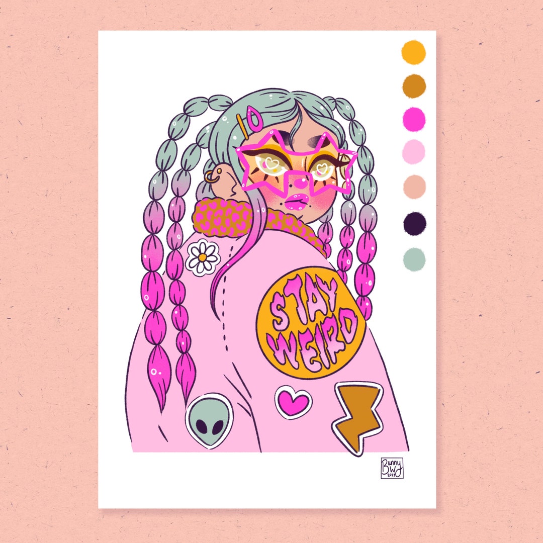 Stay Weird A4 A3 Postcard Print Fat Liberation Body Positive Cozy ...