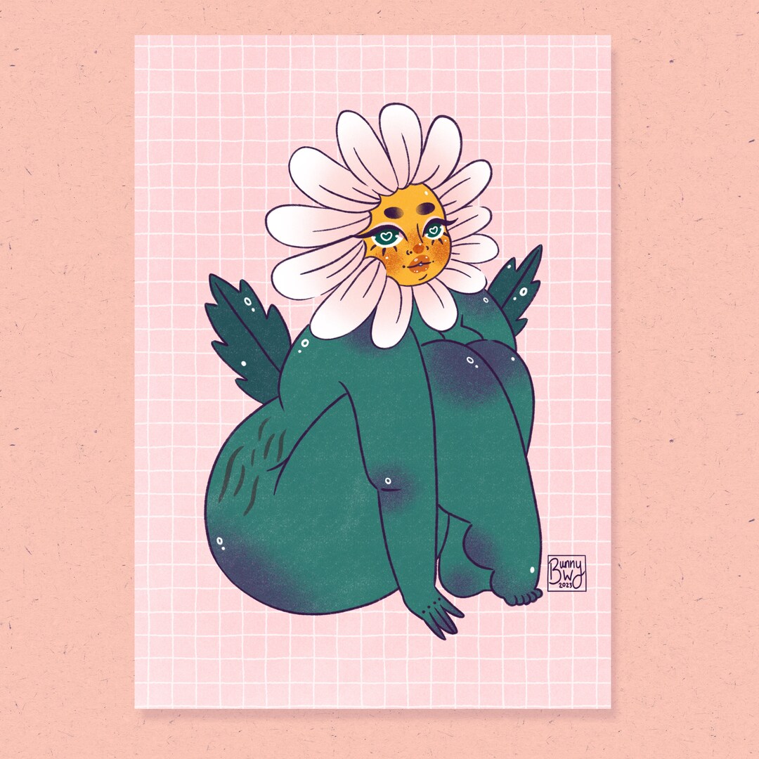 Daisy A5 A4 A3 Print Fat Liberation Body Positive Cozy Joyful ...