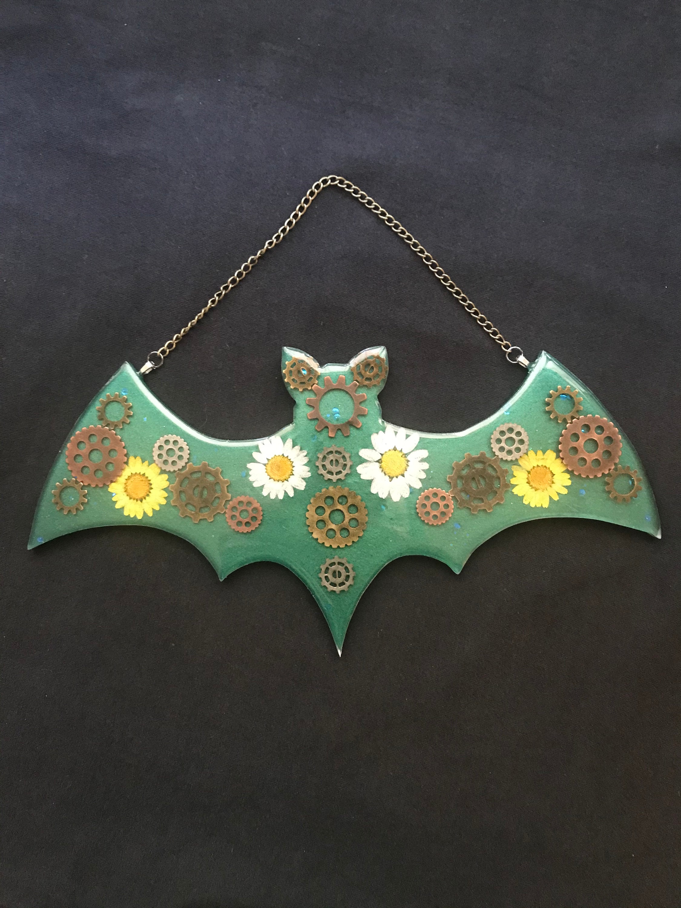 Steampunk Bat Wall Hanging Bat Art Halloween Art Spooky Art | Etsy