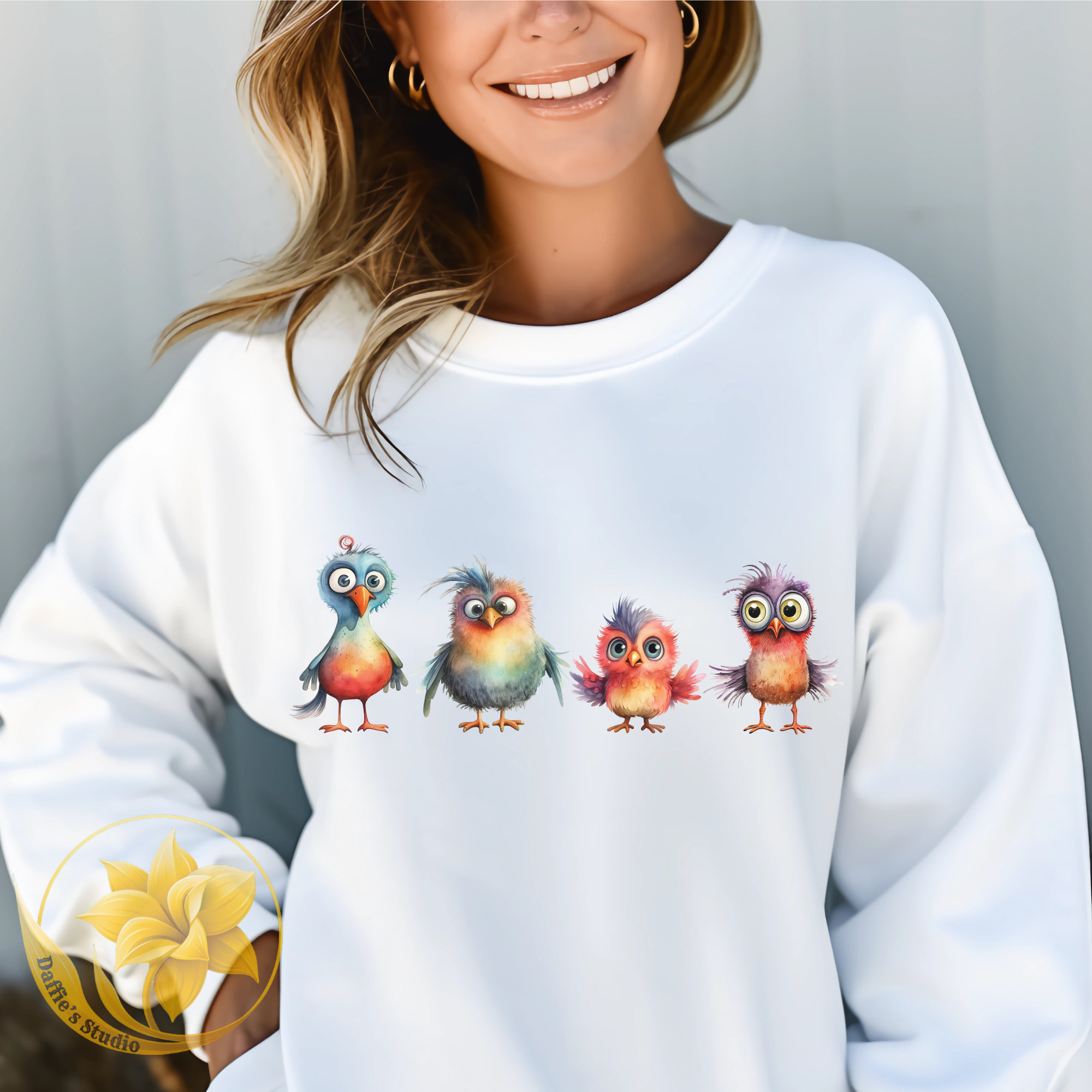 Goofy Bird Sweatshirt, Cute Birds Sweater, Bird Lover Gift, Cute Animal ...