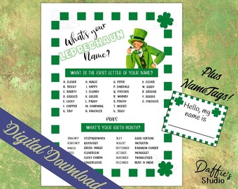 Leprechaun Name Game | Etsy