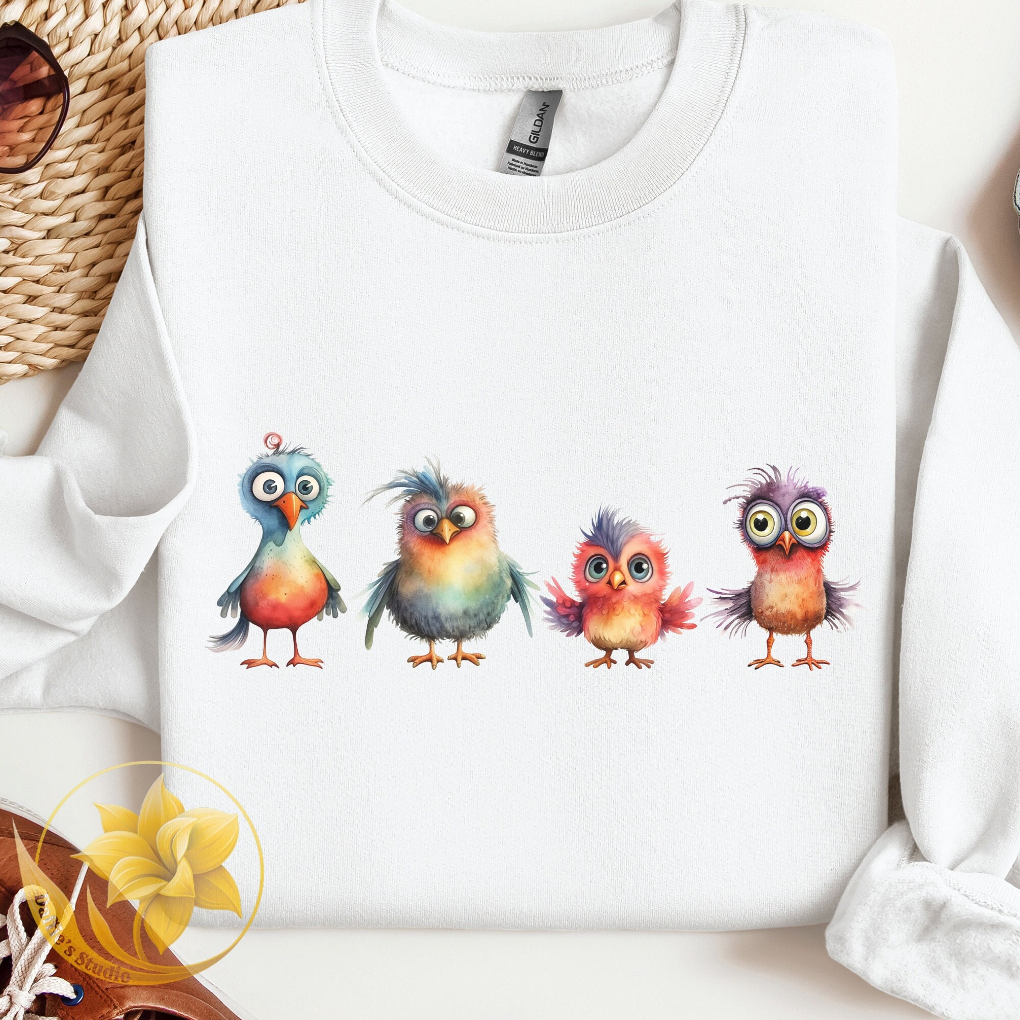 Goofy Bird Sweatshirt, Cute Birds Sweater, Bird Lover Gift, Cute Animal ...