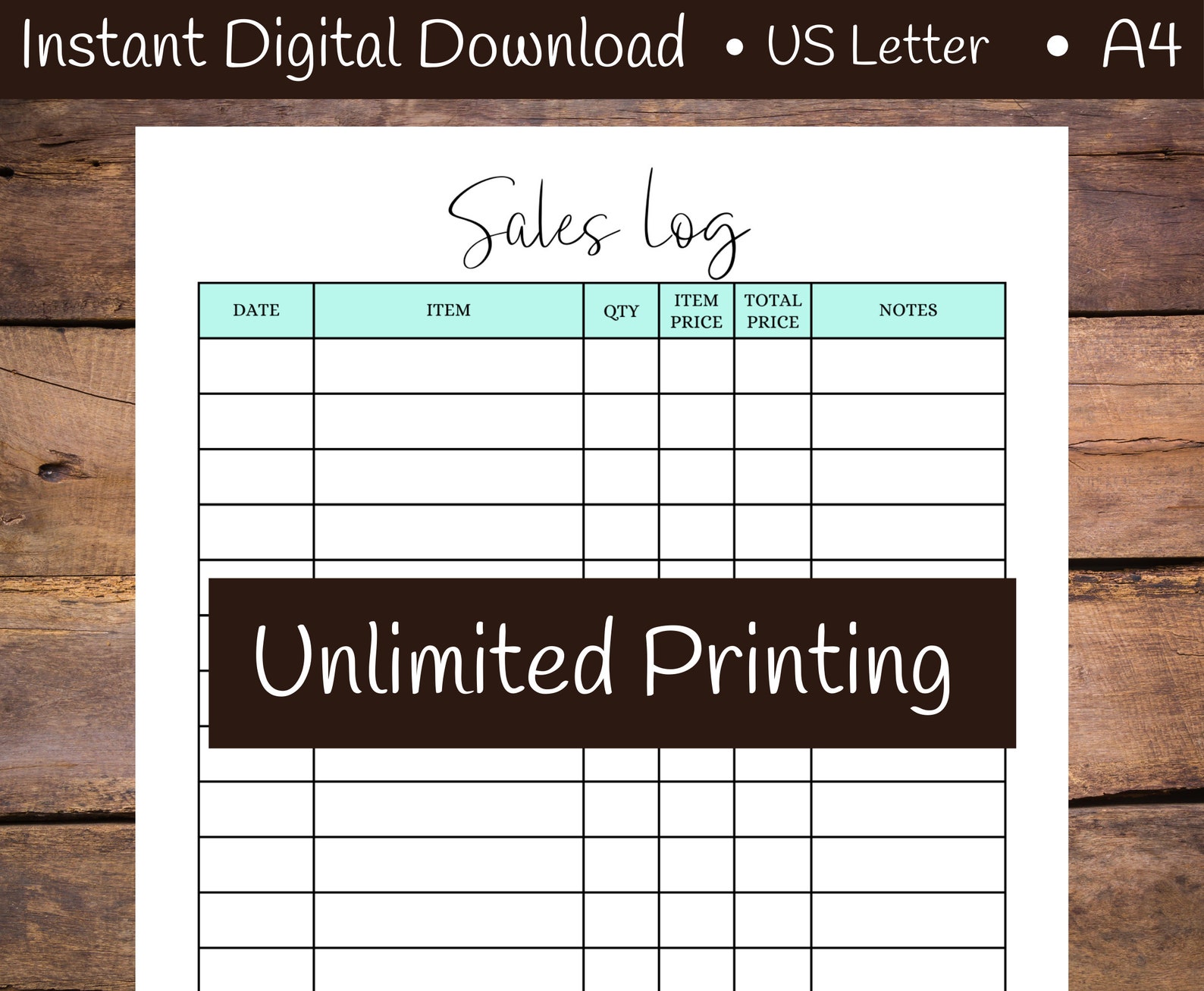 Sales Log Sales Tracker Order Tracker Instant Digital - Etsy