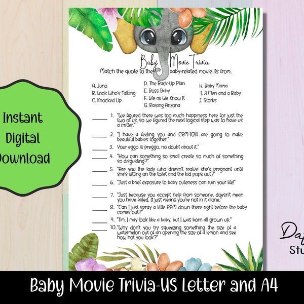 Movie Trivia Game Printable - Etsy