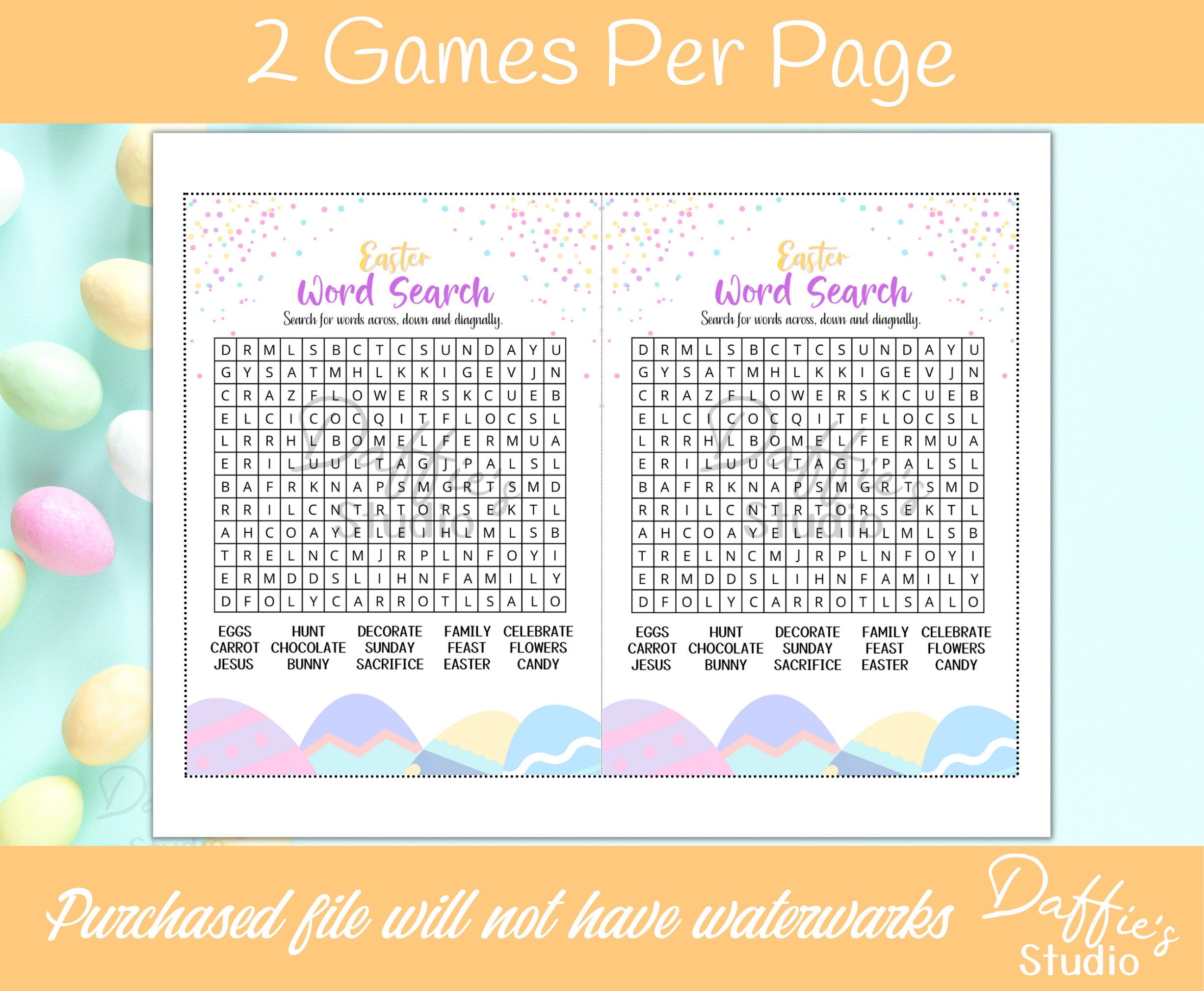 Printable Easter Word Search Game, Easter Activity, Instant Download - Etsy
