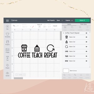 Coffee Teach Repeat SVG, Teacher Life Svg, Teacher Quotes Shirt Gift ...