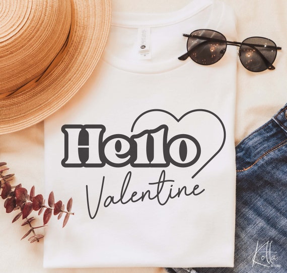 Hello Valentine SVG Valentine Heart Svg Valentines Day SVG | Etsy