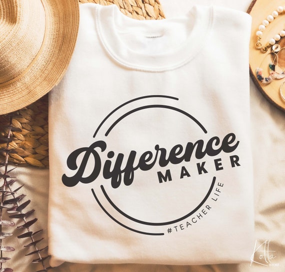 Difference Maker Svg Teacher Life Svg Teacher Quotes Shirt | Etsy