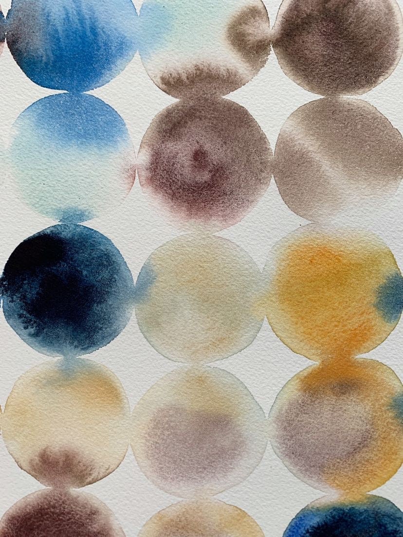 Original Square Abstract Watercolor Painting Circles Abstract - Etsy