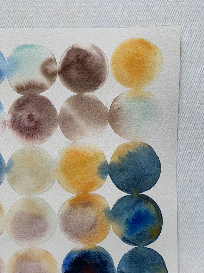 Original Square Abstract Watercolor Painting Circles Abstract - Etsy