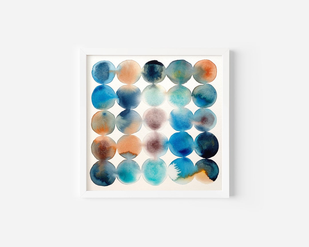 Original Square Abstract Watercolor Painting Circles Abstract - Etsy