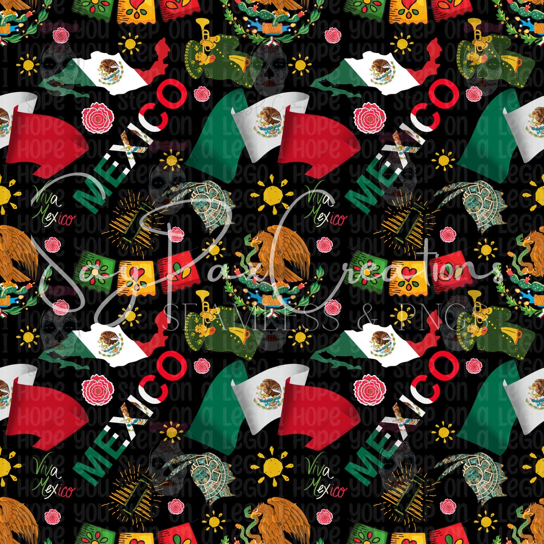 Seamless Mexico Pattern, Viva Mexico, Digital File, Repeating Print - Etsy