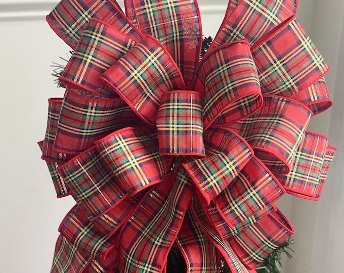Christmas Tree Topper Bow /whimsical/ Tree Topper/ Zig Zag/ Chevron ...