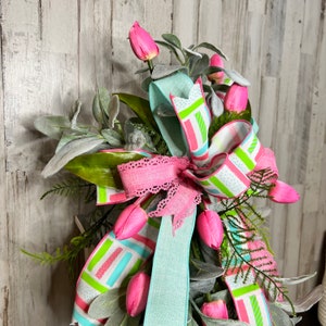 Tulip Lantern Swag, Spring Topper for Lantern in Pink and Blue, Soft ...