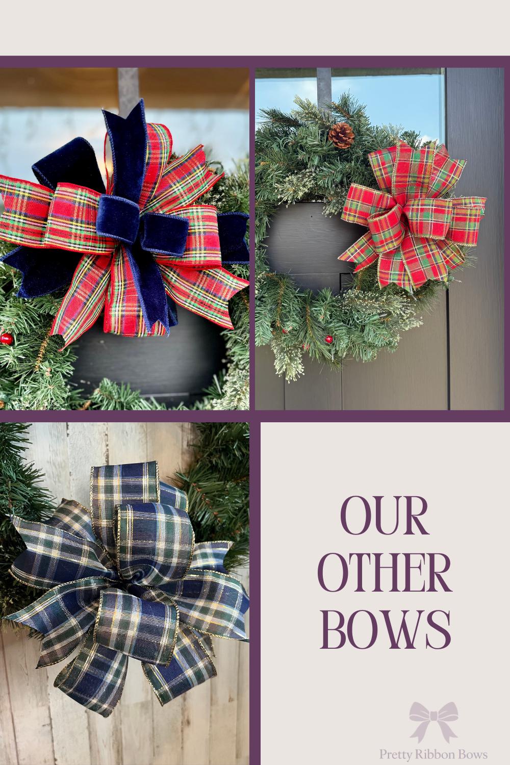 Red Plaid Bows - 6 Pack of Round Christmas Bows - Garland and Banister ...