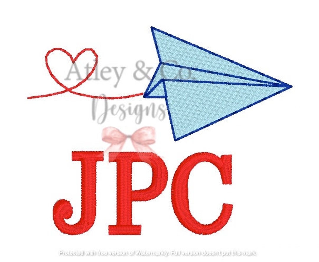 Mini Paper Airplane Embroidery Design | Valentine Design | Mini Fill ...