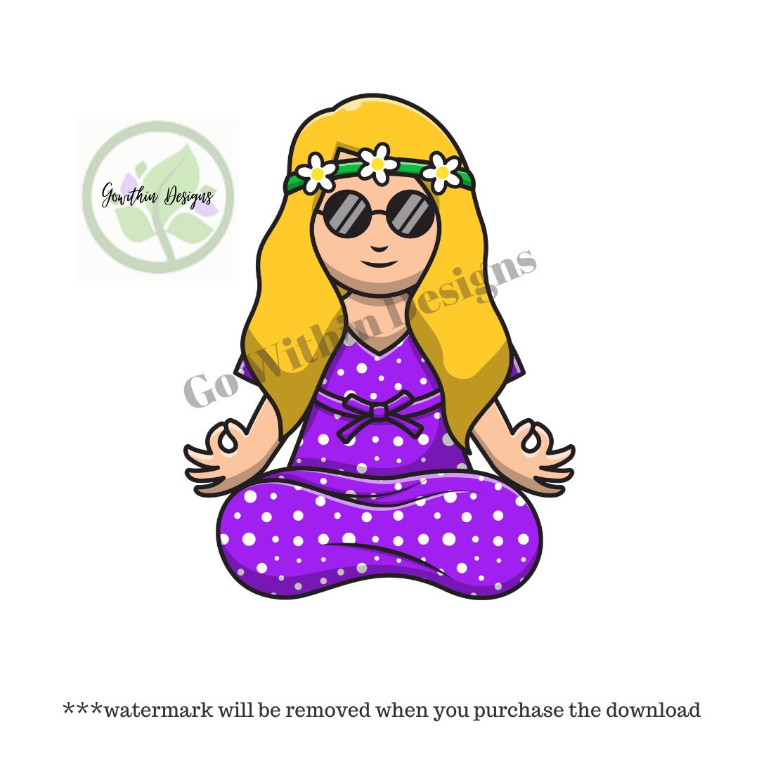Hippy Chick ....... Transparent Printable Download to Put on Tshirts ...