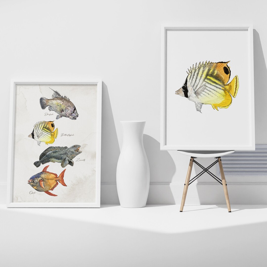 PRINTABLE Fish Watercolor Print, Handwork Painting Poster, Fish ...