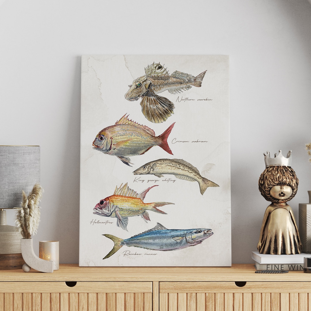 PRINTABLE Fish Watercolor Print, Handwork Painting Poster, Fish ...