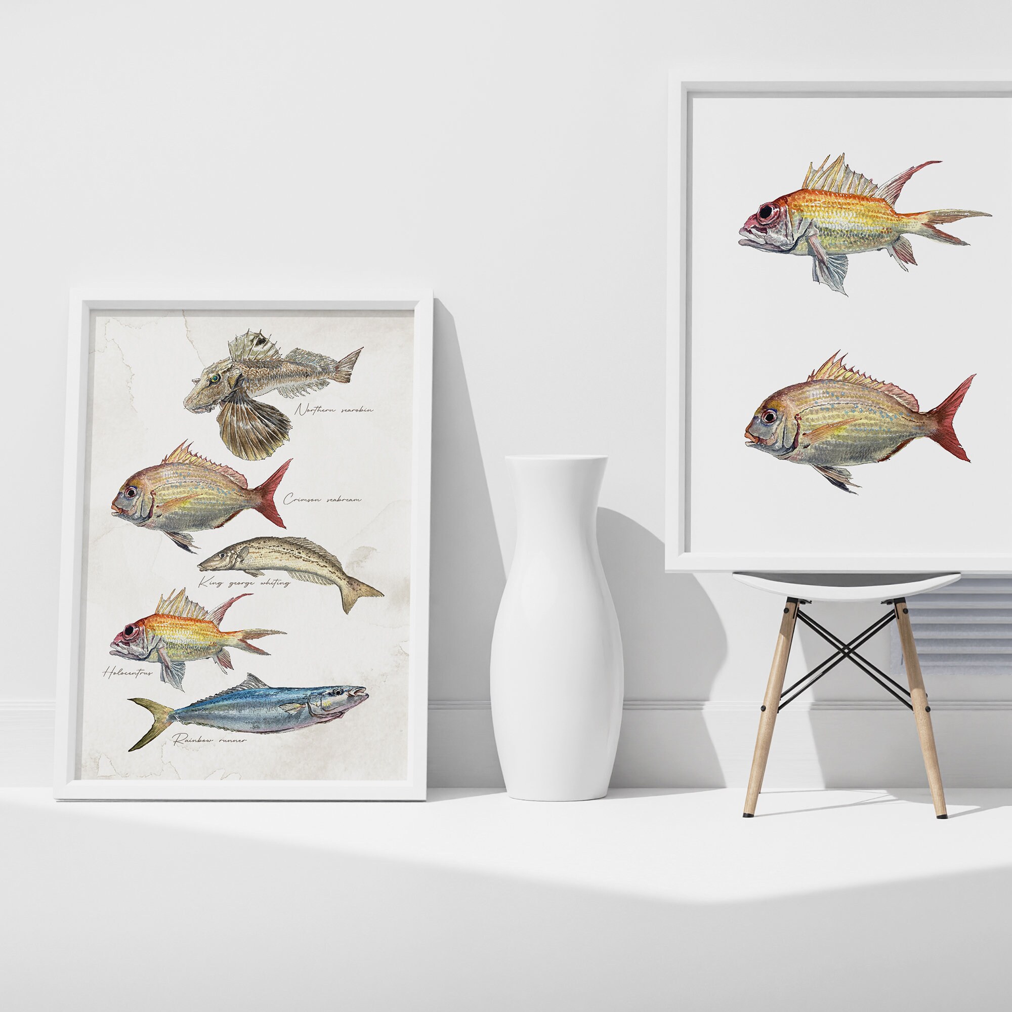 PRINTABLE Fish Watercolor Print, Handwork Painting Poster, Fish ...