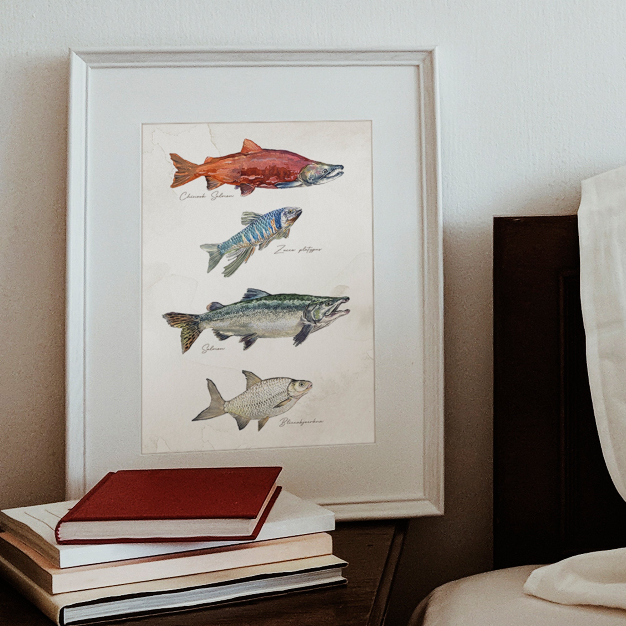 PRINTABLE Fish Watercolor Print, River Fish, Vintage Fish Poster, Fish ...