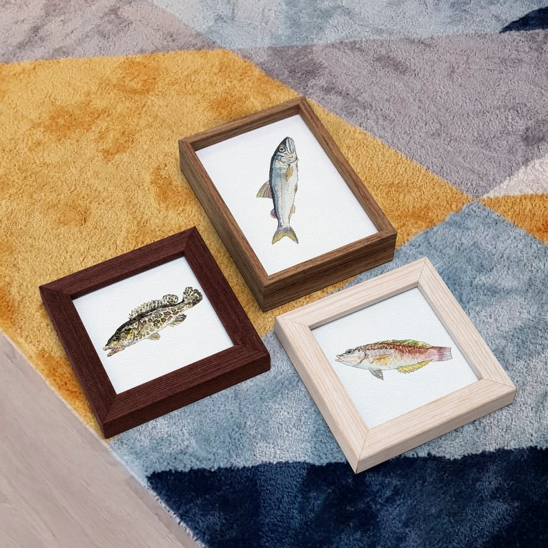 PRINTABLE Fish Watercolor Print Set of 9, Fish Painting, Small Picture ...