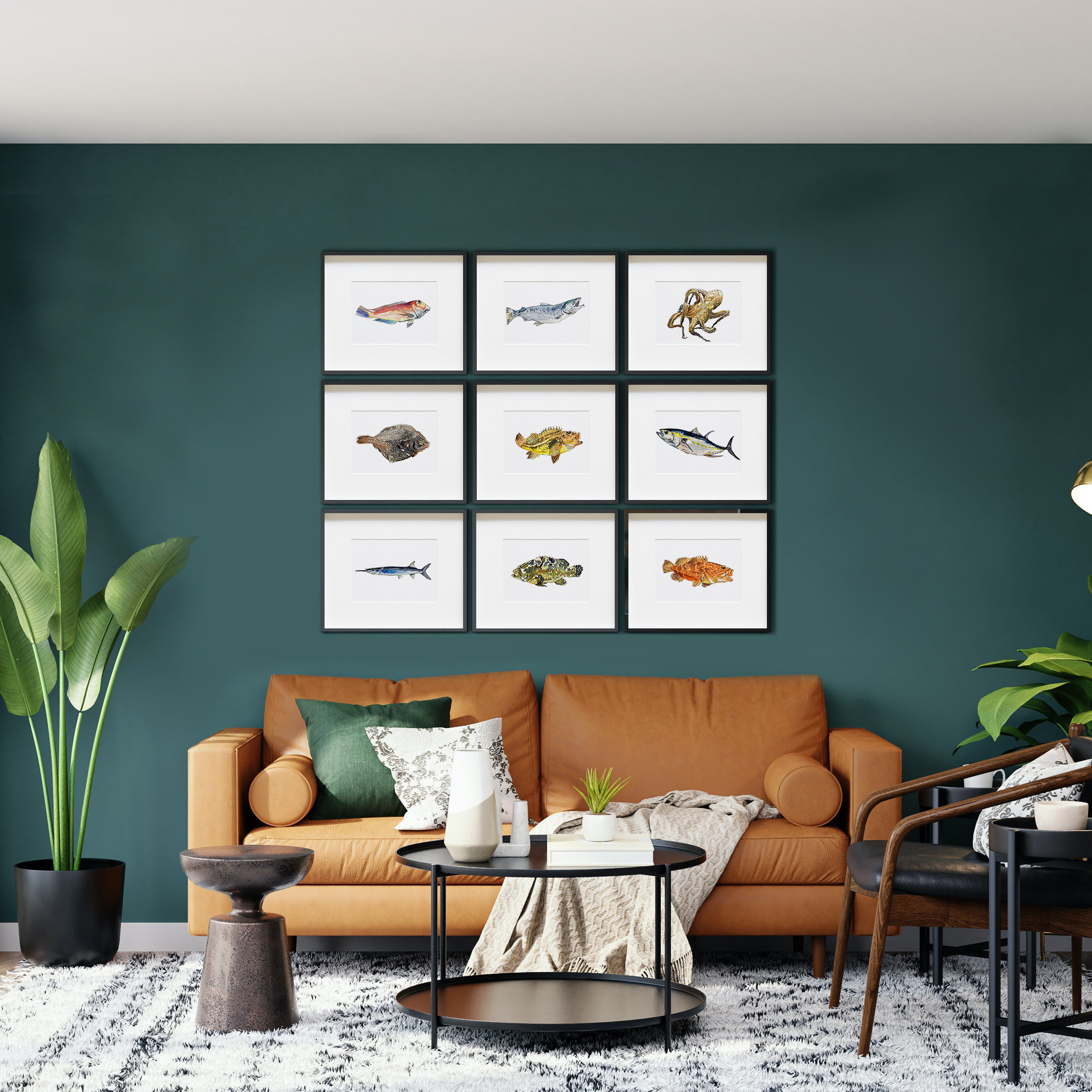 PRINTABLE Fish Watercolor Print Set of 9, Fish Painting, Small Picture ...