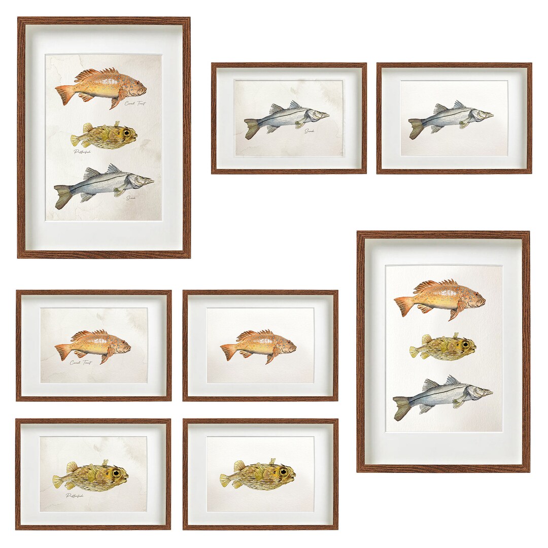 PRINTABLE Fish Watercolor Print, Ocean Fish, Vintage Poster, Fish ...