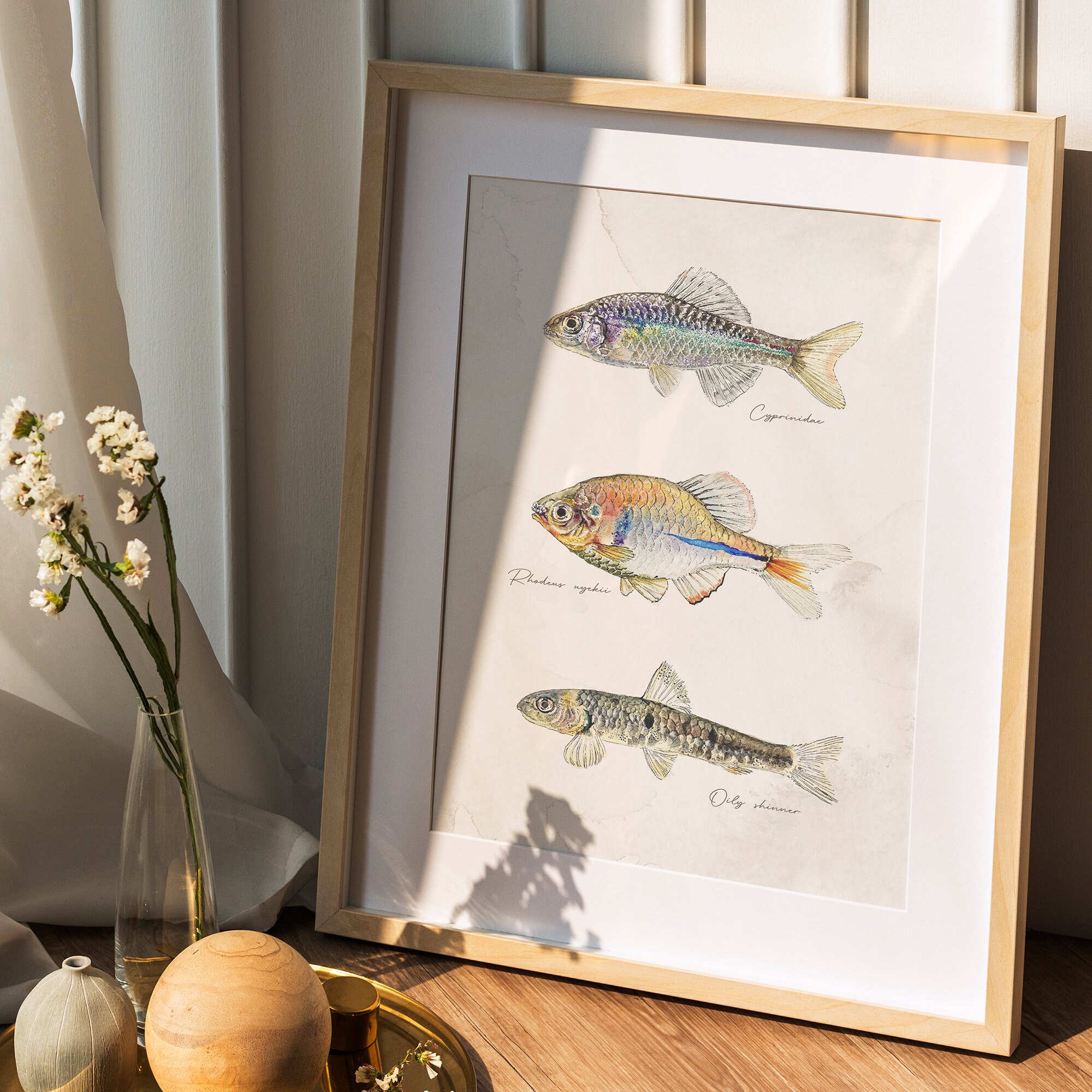 PRINTABLE Fish Watercolor Prints, Fishing, River Fish, Vintage Poster ...