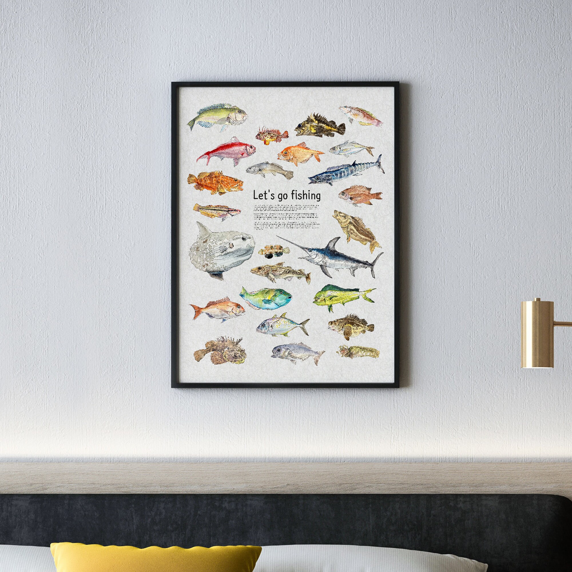 PRINTABLE Fish Watercolor Prints, Poster, Fish Painting, Fishing Angler ...